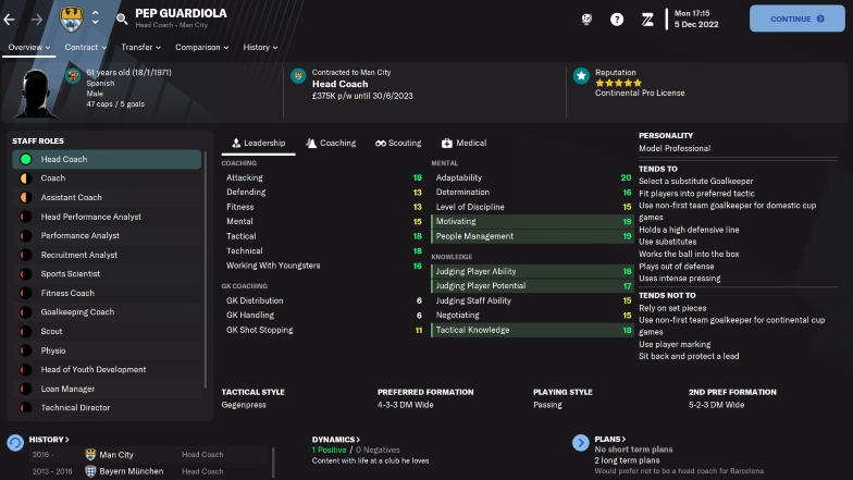 Pep Guardiola’s Manchester City Tactics for FM23